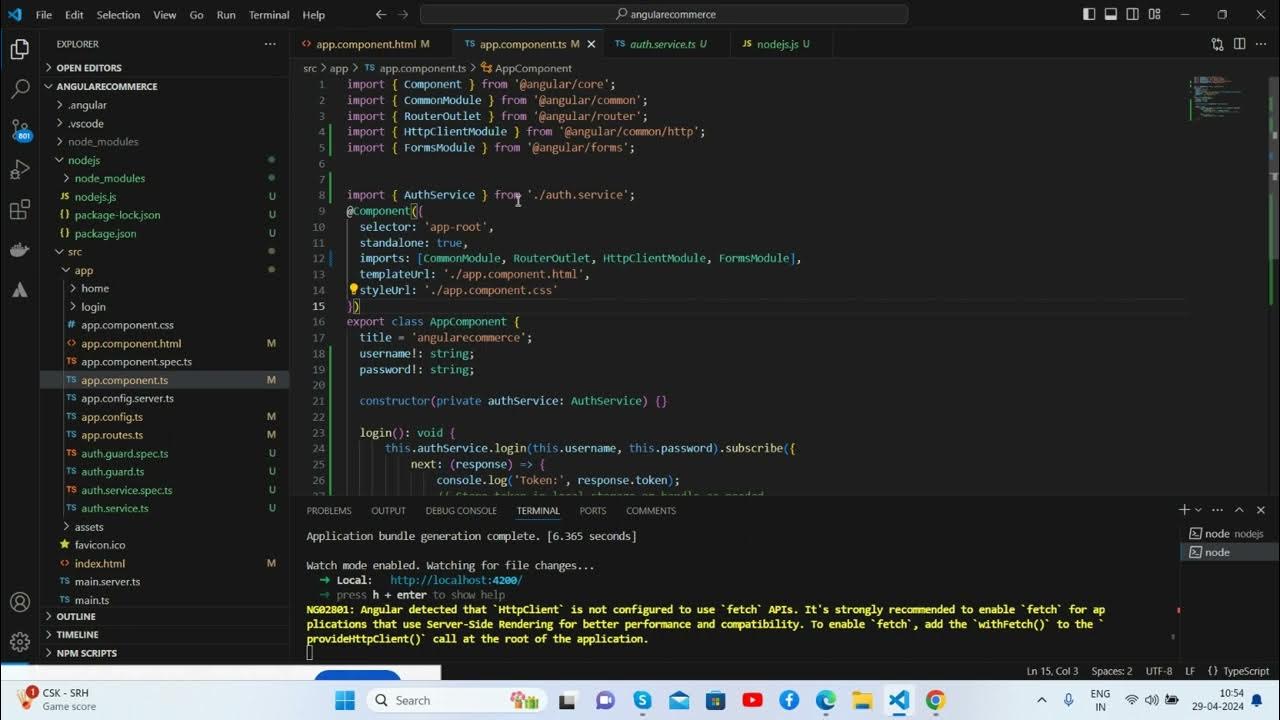 Generating a custom authentication token in an Angular 17 application - YouTube