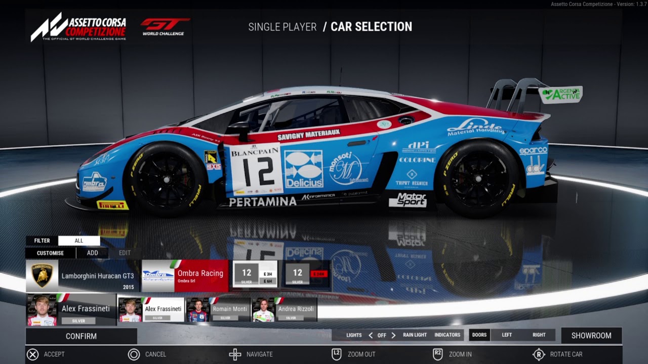 Assetto Corsa Competizione PS4 Menus - YouTube