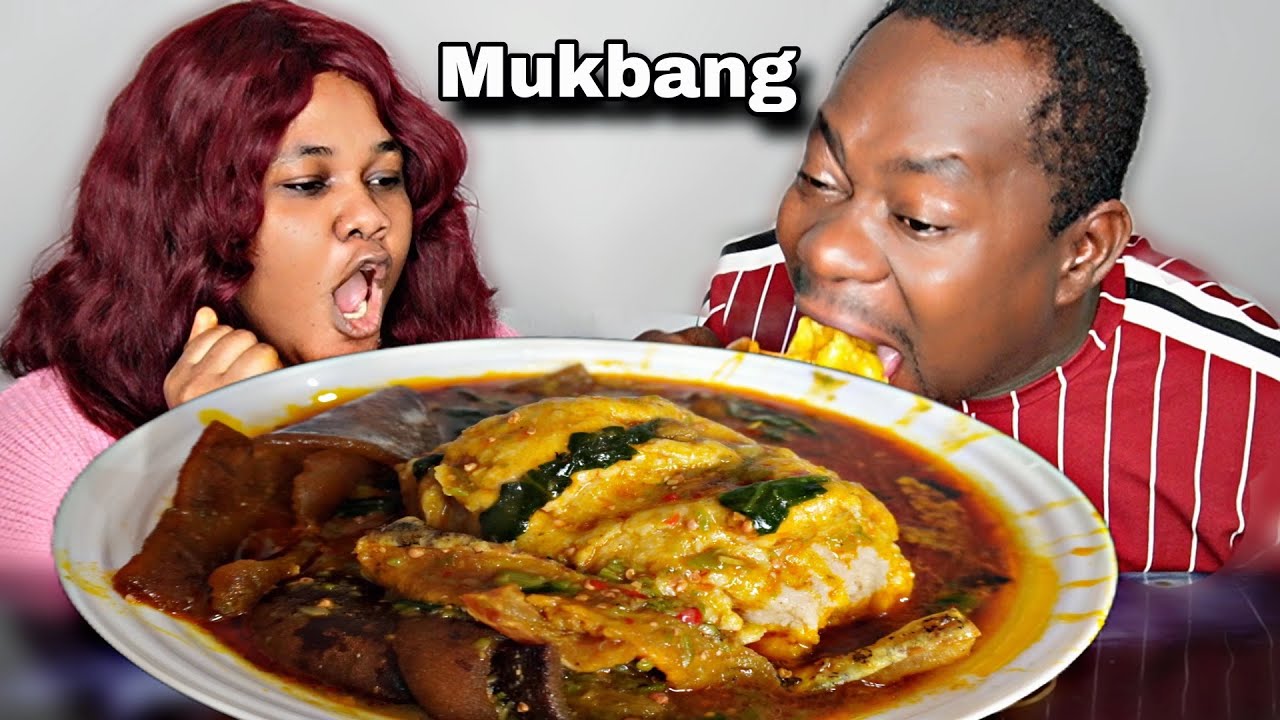 [ ASMR MUKBANG] BANKU WITH OKRO SOUP ONE BITE CHALLENGE, AFRICAN FOOD ...