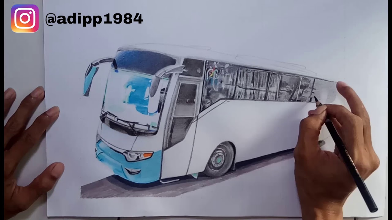 Menggambar bus PO Haryanto 034 werkudoro - YouTube