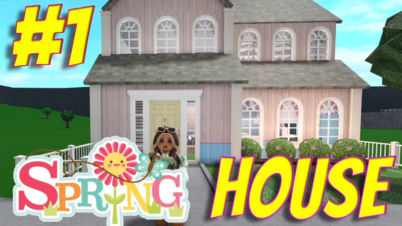 I BUILT a SPRING HOUSE in BLOXBURG! | ROBLOX #1 - YouTube
