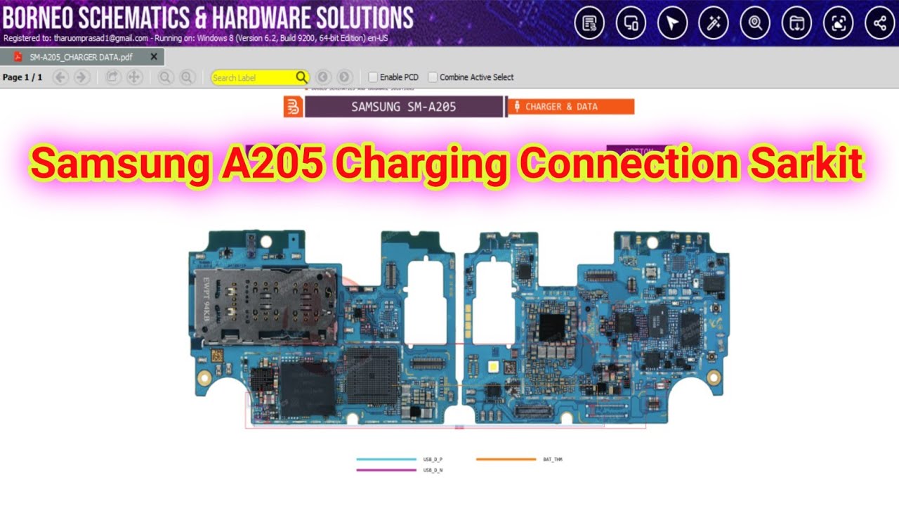 SAMSUNG A205 charging connector connection | Samsung A205 charging line ...