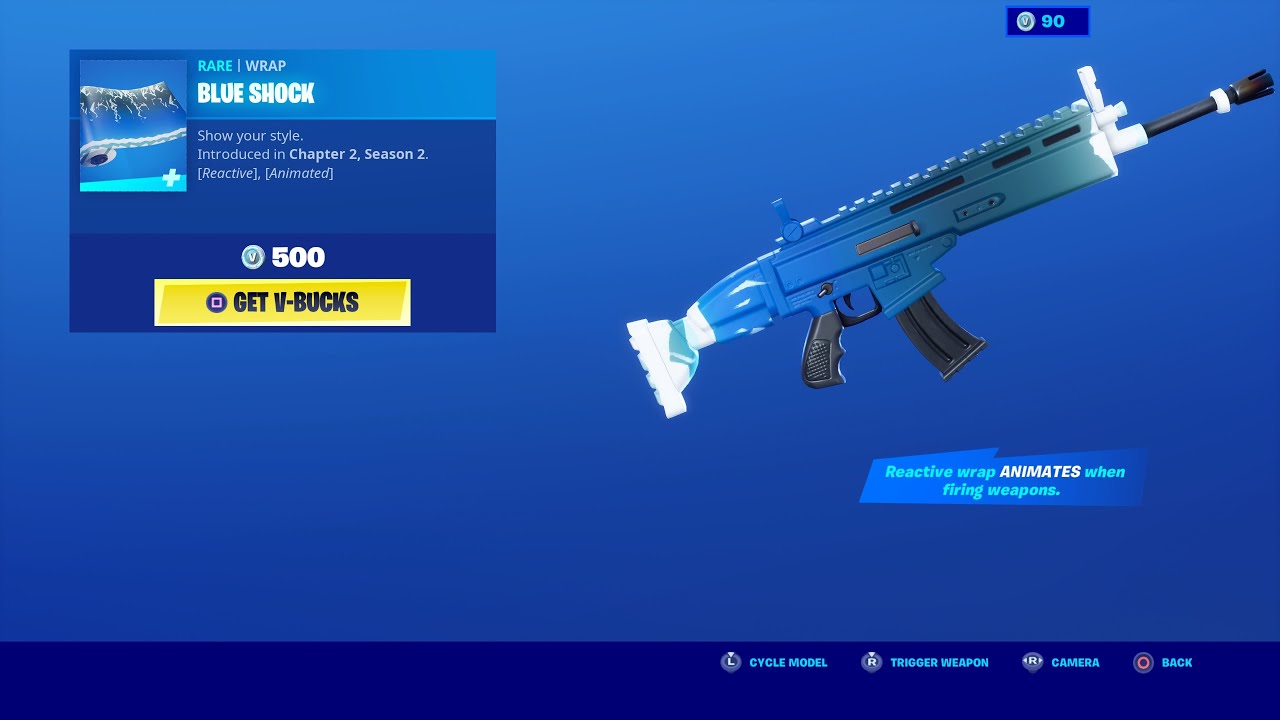 Fortnite New Item Shop Blue Shock Wrap - YouTube