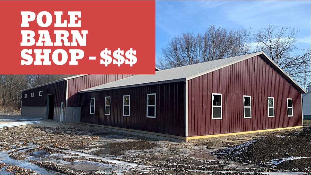 Pole Barn Shop (Two Buildings): 50x50 + 60x80 - YouTube