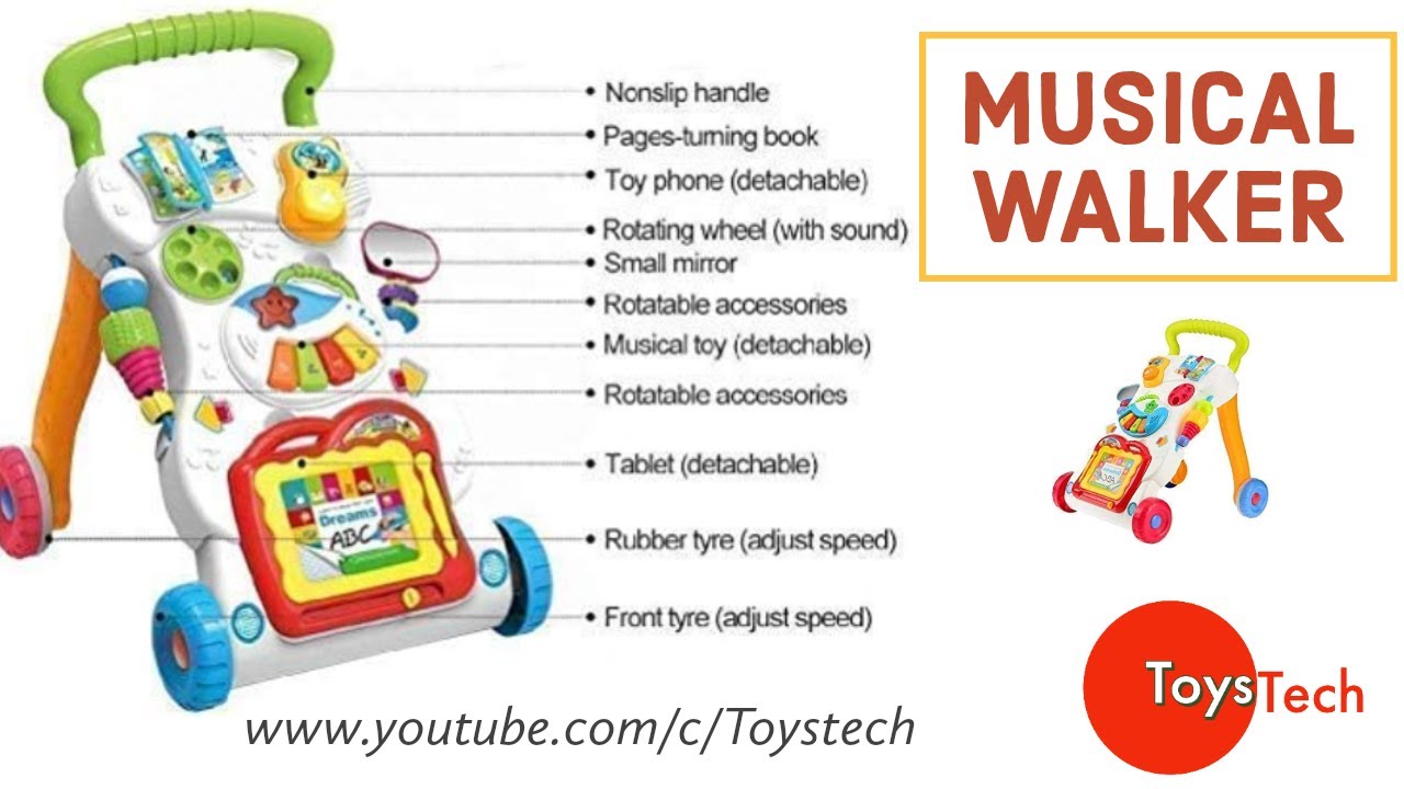 Musical Walker with Fun Developmental Activities for infants # ...