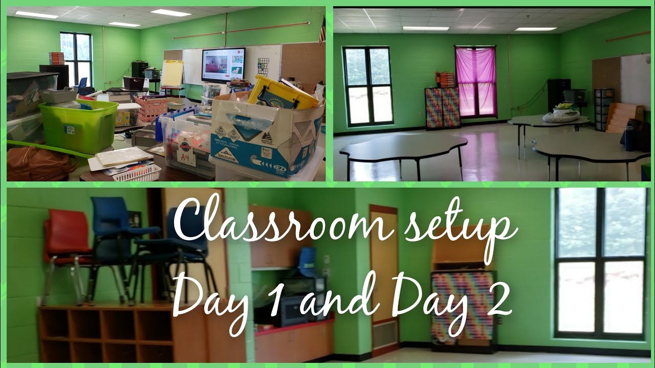 Classroom setup Day 1 and Day 2: Cleaning and organizing - YouTube