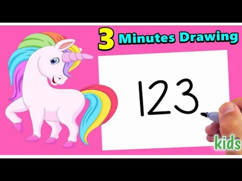 How to draw a cute unicorn🦄 / Easy drawing and coloring 🎨for kids ...