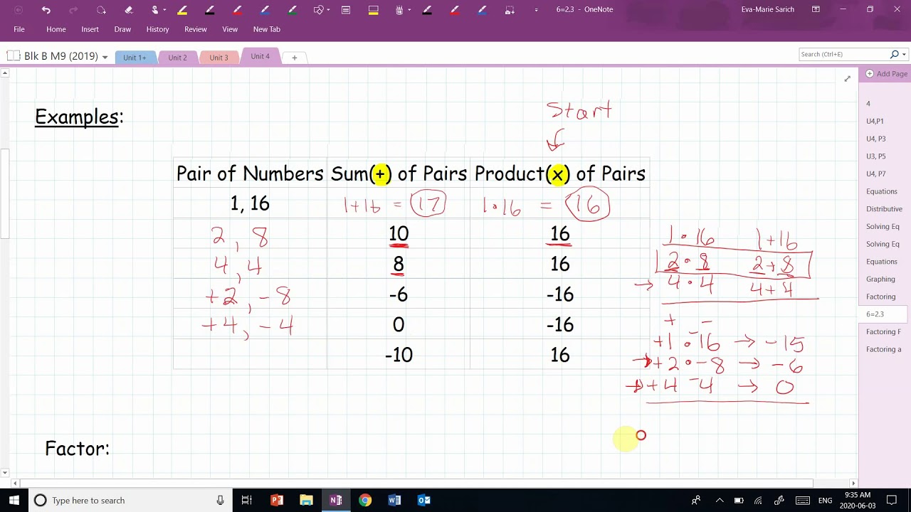 Ma 9 Factoring Trinomials - YouTube