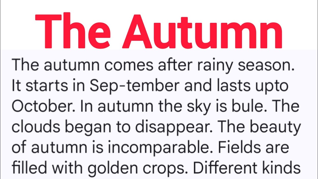 Essay on the Autumn/paragraph on autumn season/essay on autumn season ...