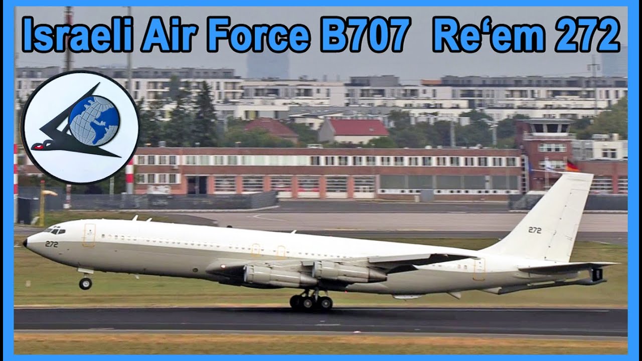 Israeli Air Force B707 3L6C Re'em takeoff Berlin 29.09.2023 - SHORT ...