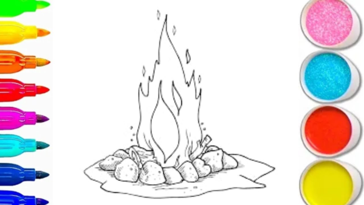 HOW TO DRAW FIRE, DRAW CUTE THINGS FOR KIDS - YouTube