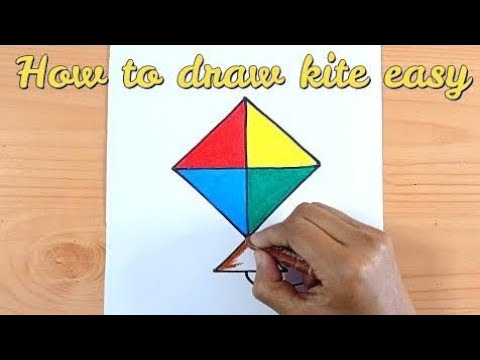 How to draw a Kite easy | step by step | kite drawing 😀 - YouTube