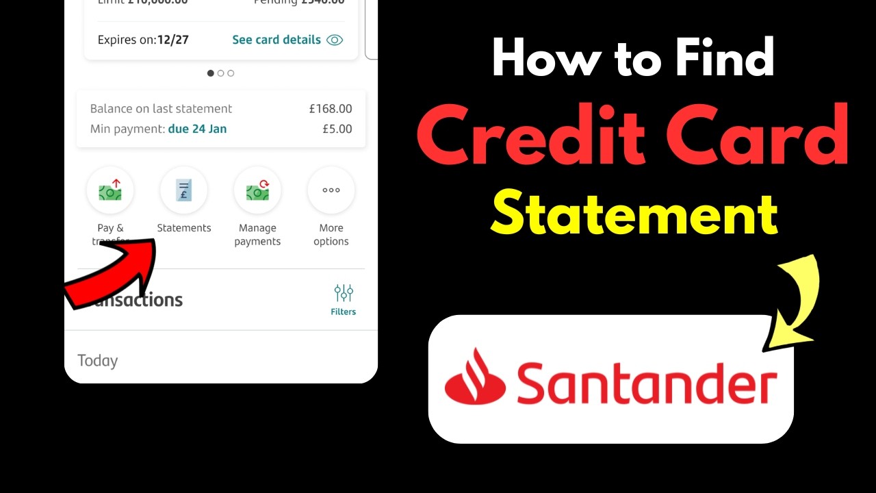 Find Credit Card Statement Santander App | View Santander Credit Card ...