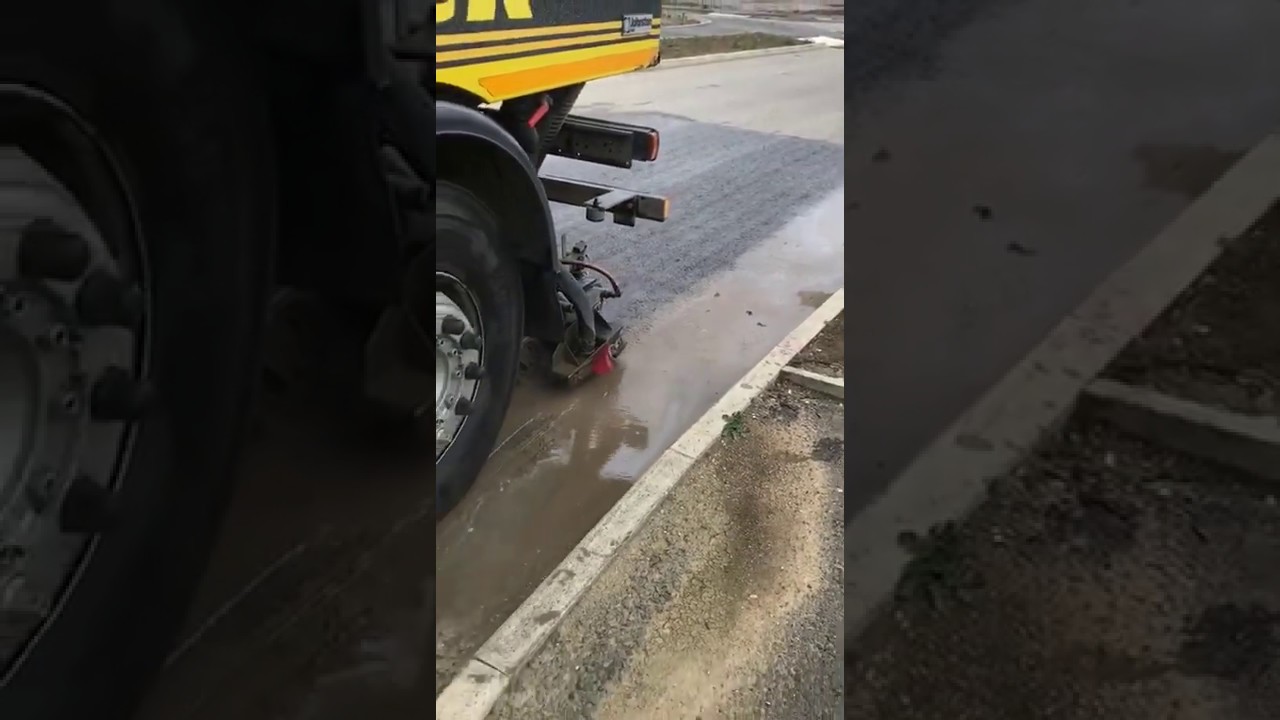 'Back to black' BEAM road sweeper results - J M Morris plant hire - YouTube