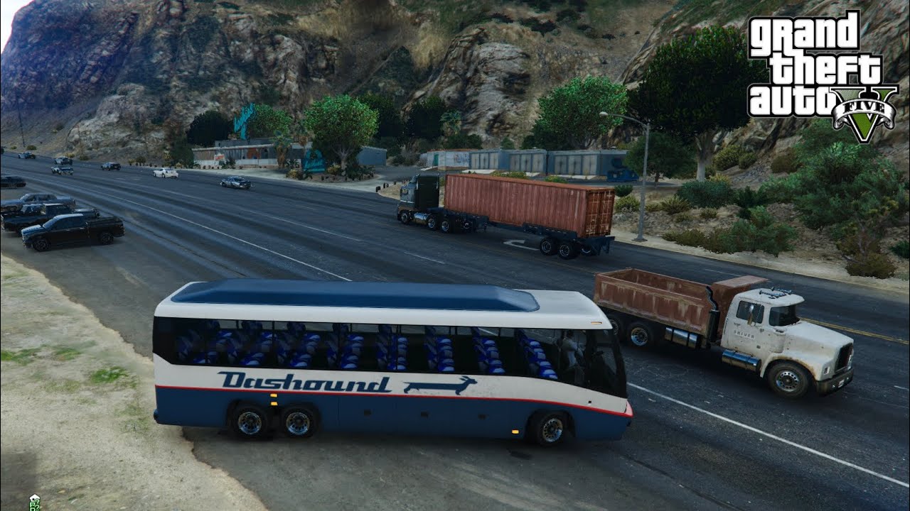 Driving Tourist bus in GTA V | Longest Bridge Crossing | Driving skills ...
