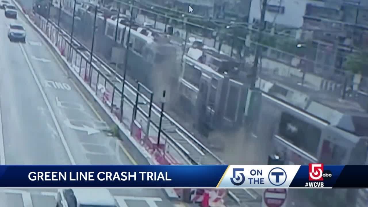 Jurors shown video of Green Line trolley crash - YouTube