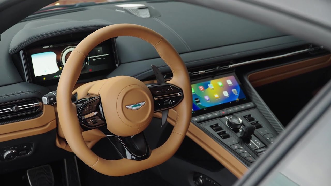 Aston Martin DB12 Interior Design in Dynamic Hyper Red - YouTube