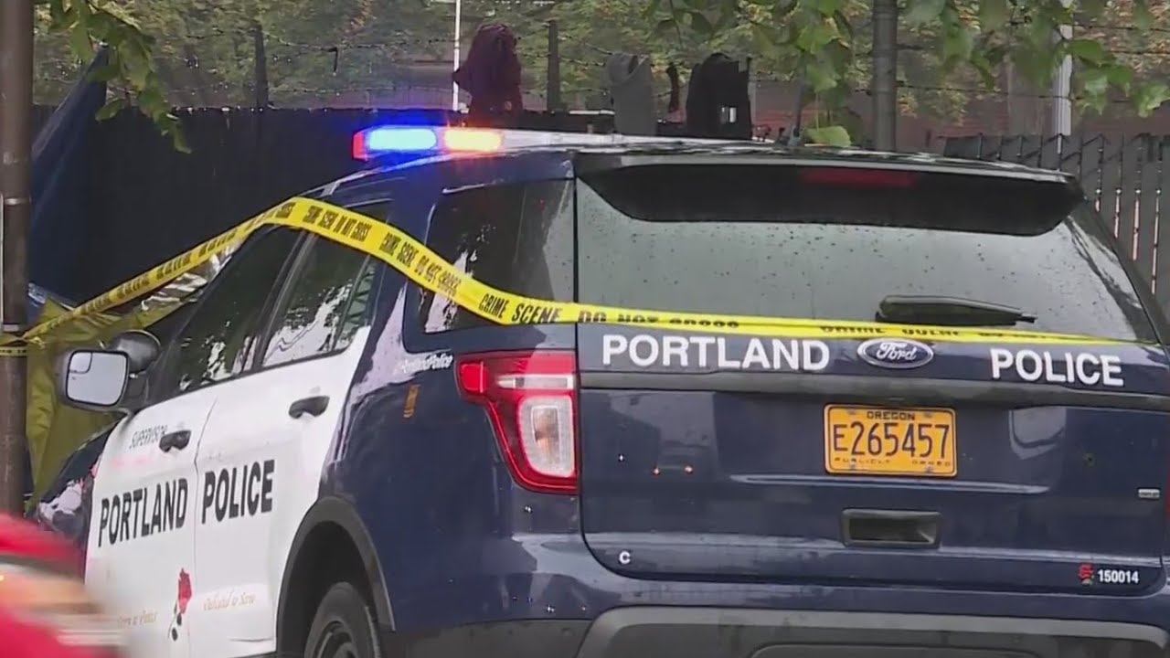Police cars caught in downtown Portland crash - YouTube