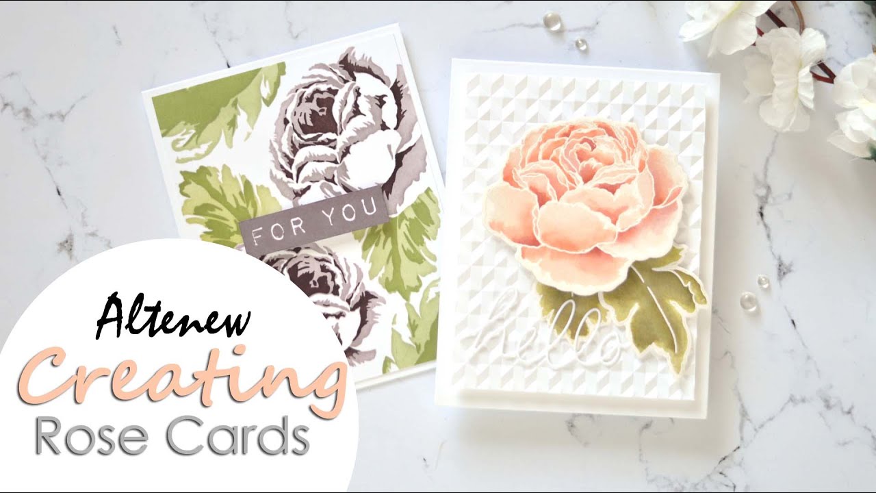 How to Colour 2 Beautiful Rose Cards With a Surprise Technique! - YouTube