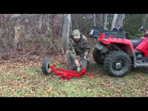 Pulling moose with atv - YouTube