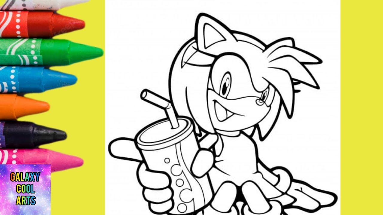 Amy Rose With Her Cold Drink #sonic #coloring #coloring_pages - YouTube