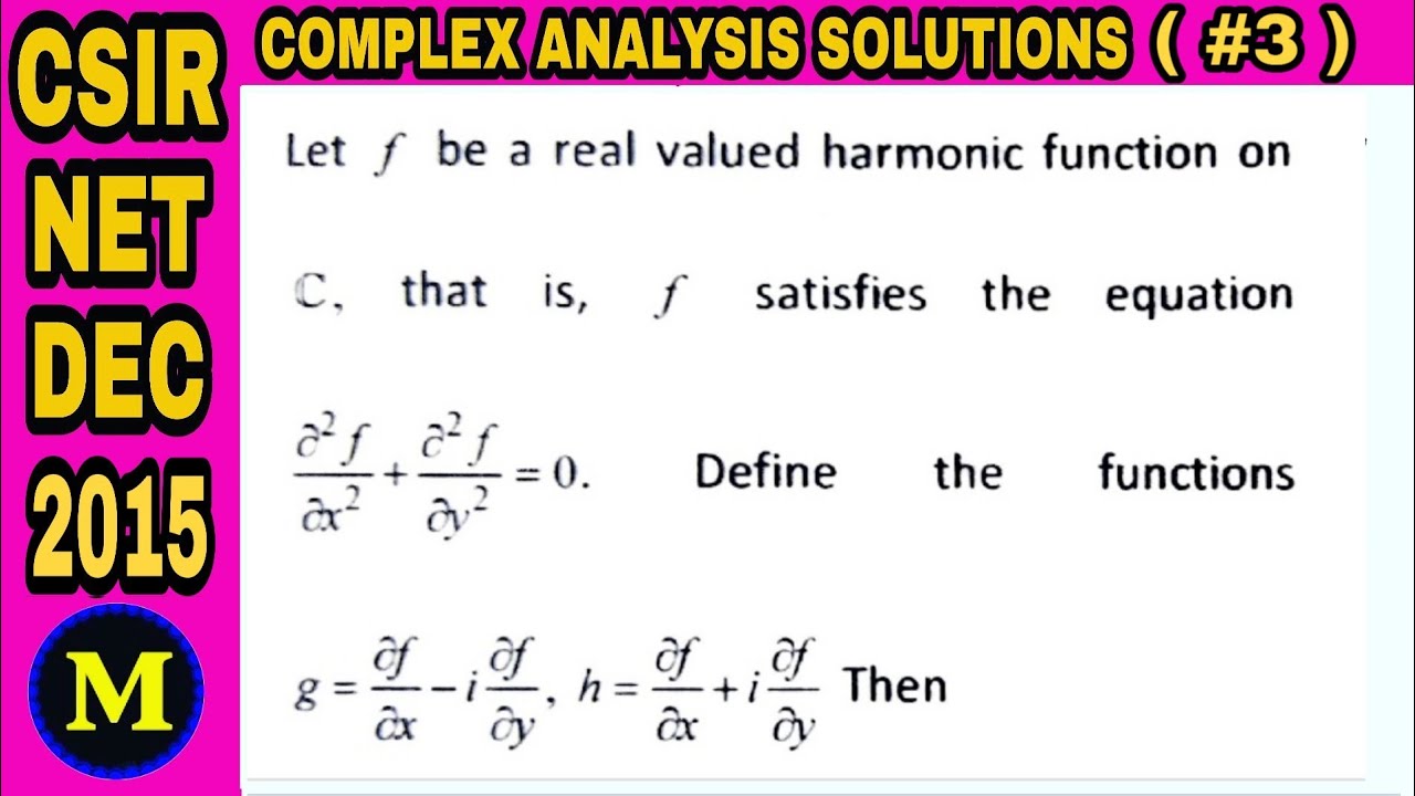 Csir Net Dec 2015 Complex Analysis 🔥🔥🔥 Youtube