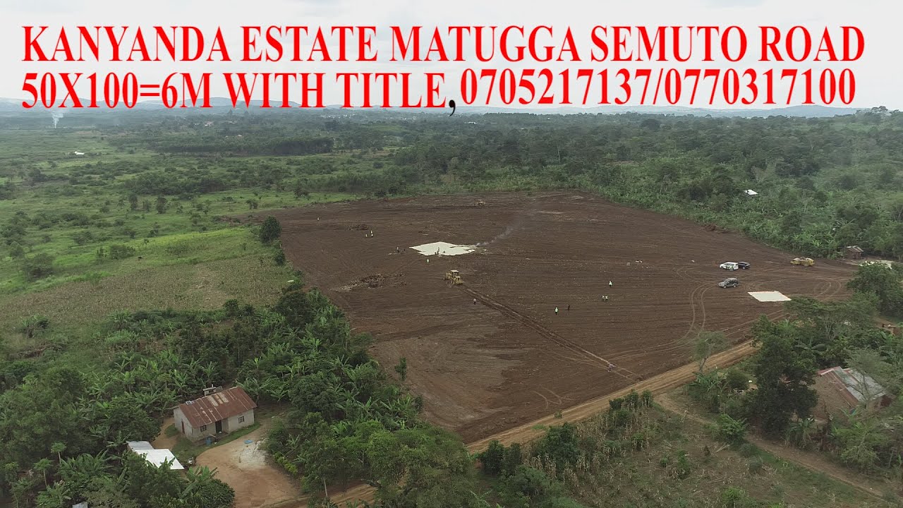 OUR KANYANDA ESTATE LOOKS SO GOOD, 50X100 AT ONLY 6M WITH TITLE ,LOCATED MATUGGA SEMUTO ROAD ...
