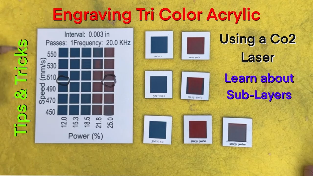 Engraving Tri Color Romark acrylic with a Co2 Laser - YouTube