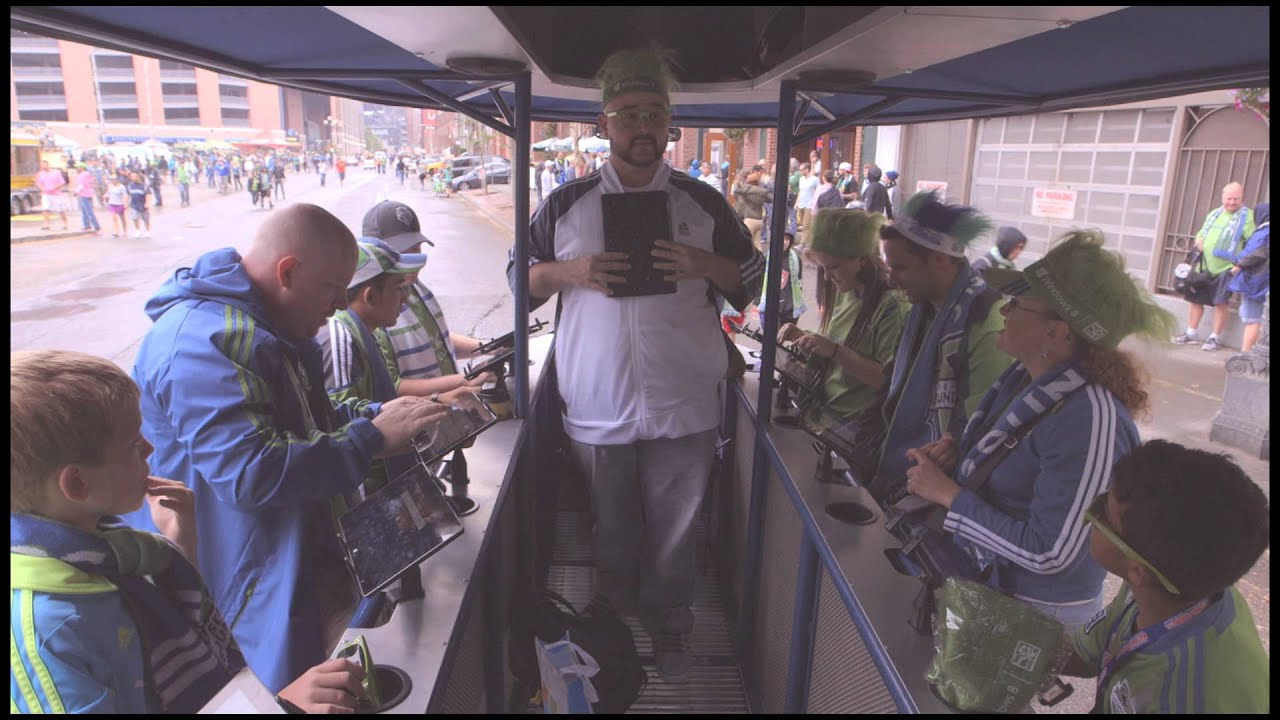 Microsoft plays "Cash Cab" on Pedal Crawler at Seattle Sounders game ...