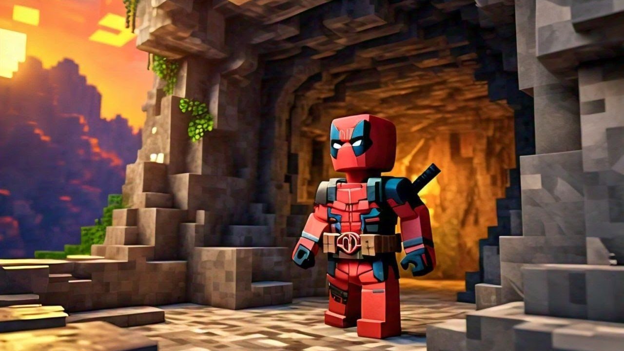 MINECRAFT | I became Deadpool in Minecraft PE and exploring secret cave ...