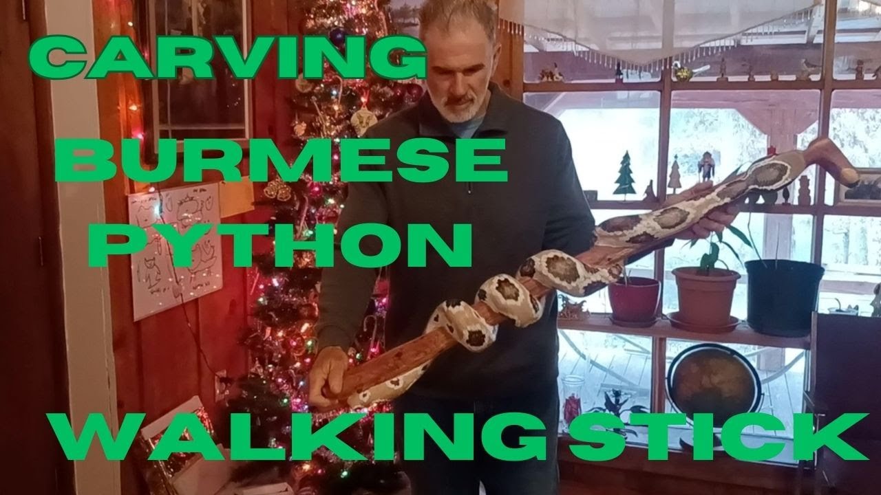 Super realistic Burmese Python carving #1 - YouTube