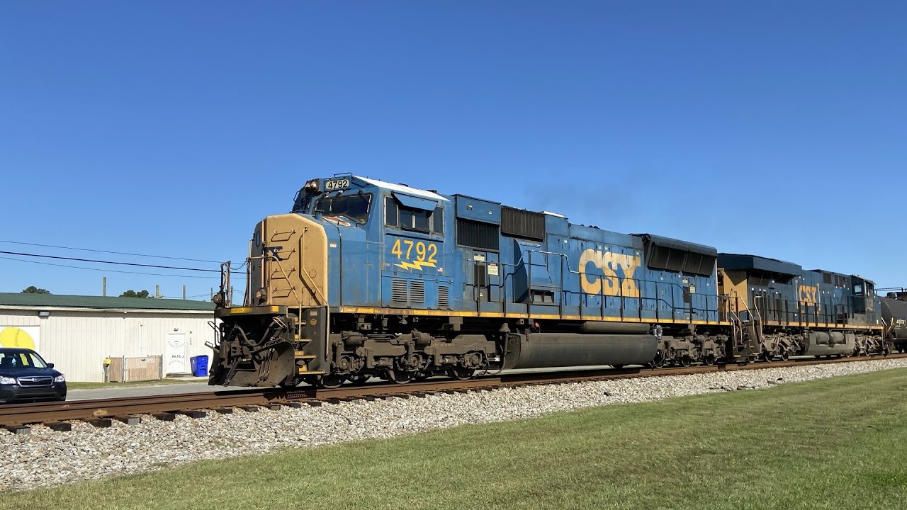 CSX SD70AC 4792 leads F713-15 - YouTube