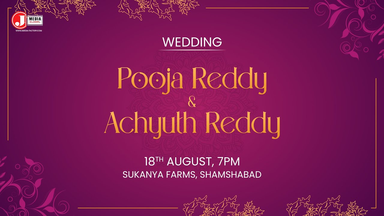 Pooja & Achyuth Reddy Wedding | LIVE Streaming | J Media - YouTube