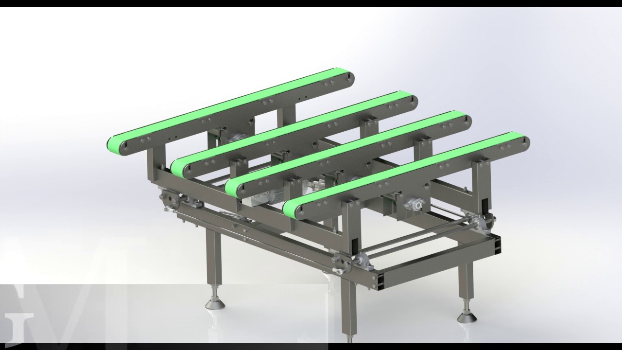 conveyor with pneumatic transfer. - YouTube