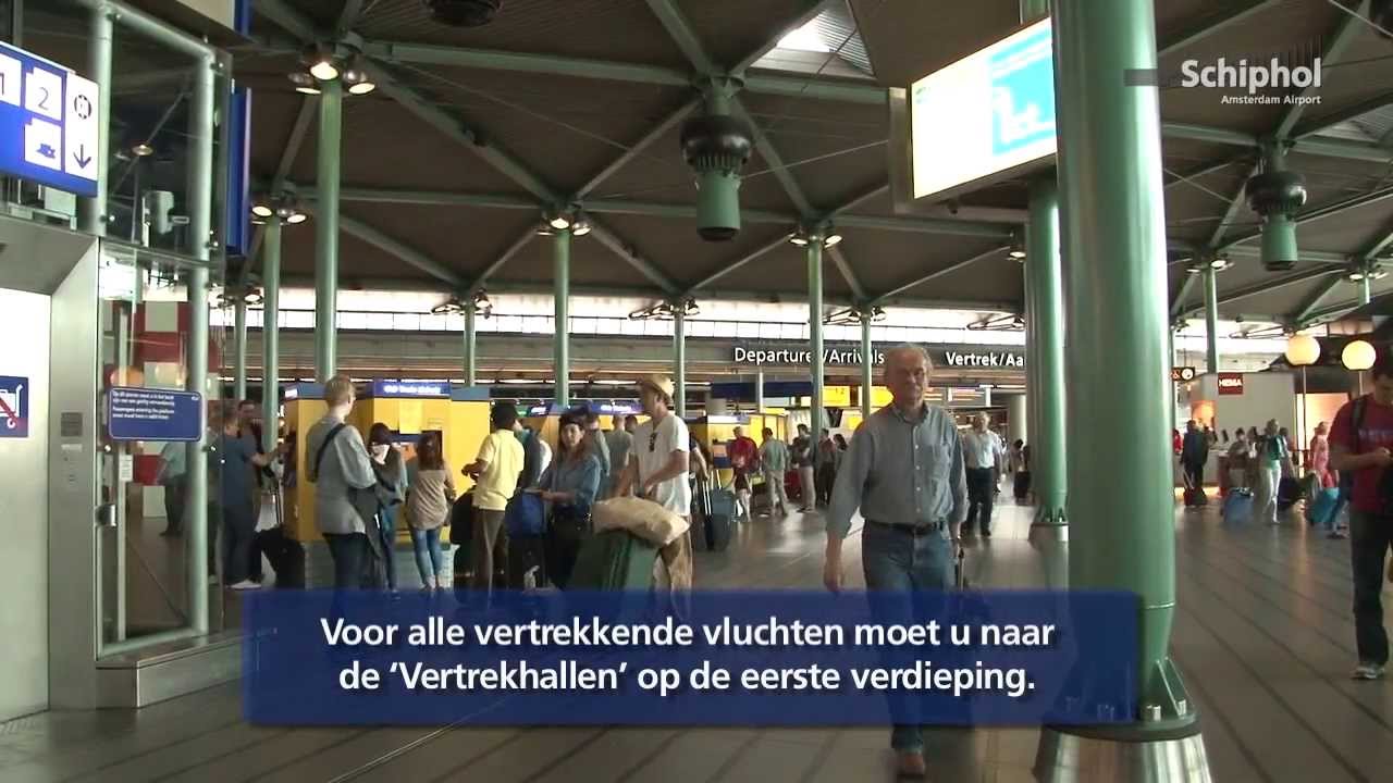 Wegwijzer voor vertrek vanaf Schiphol - YouTube