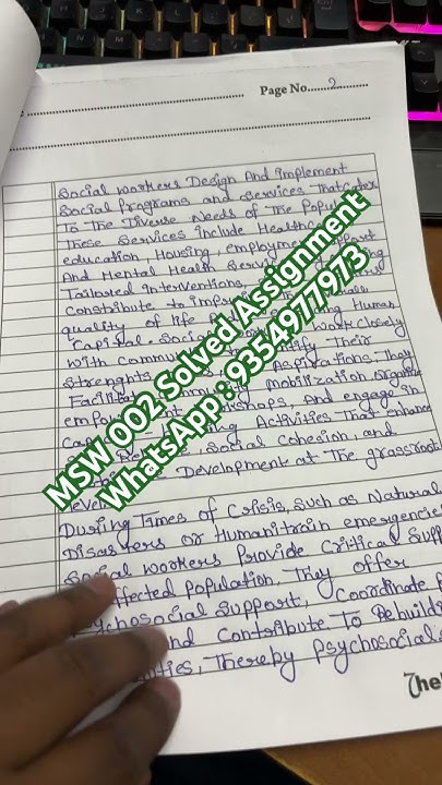 IGNOU MSW Handwritten Assignment #ignouhandwrittenassignment - YouTube
