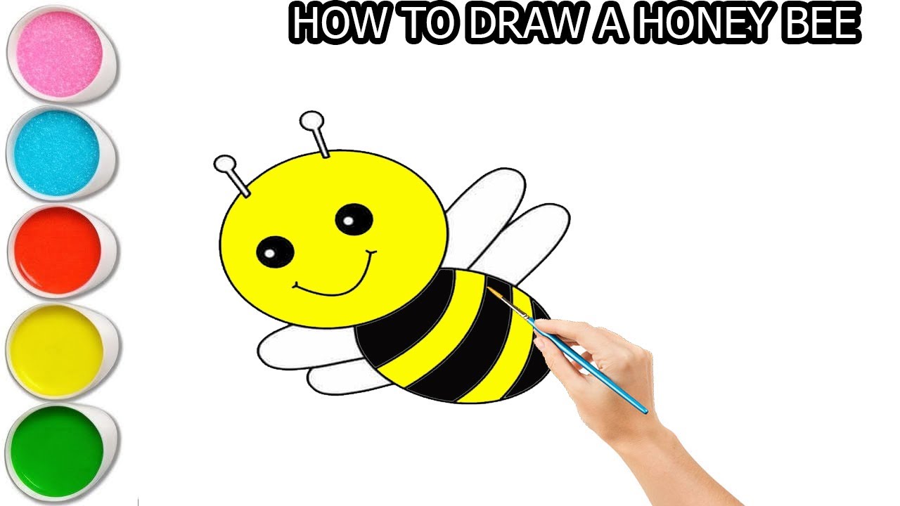 HOW TO DRAW A HONEY BEE FOR KIDS ||STEP BY STEP AND EASY || EASY ART ...