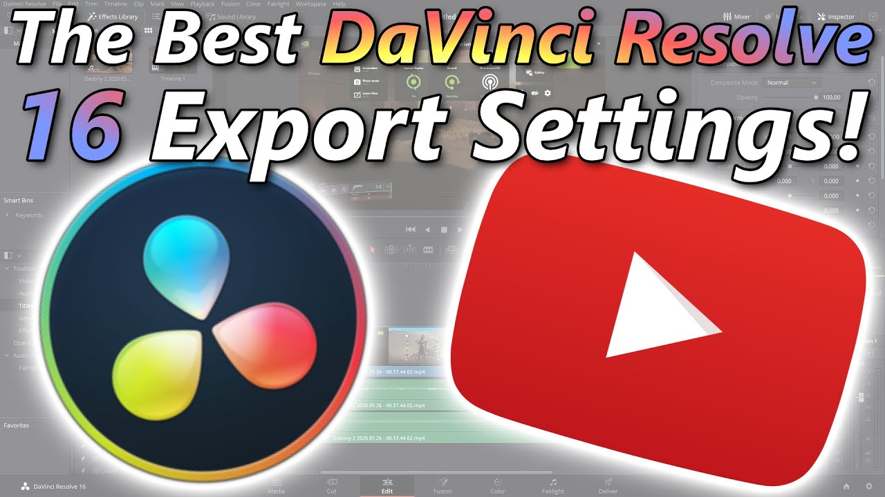 The Best DaVinci Resolve 16 Export Settings For YouTube 2020 YouTube The Best DaVinci Resolve 16 Export Settings For YouTube 2020 YouTube