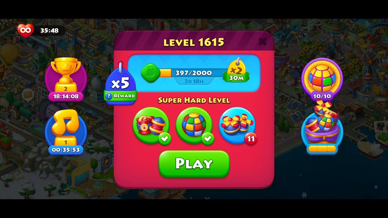 Township Match 3 Level 1615 Super Hard Level Gameplay - YouTube