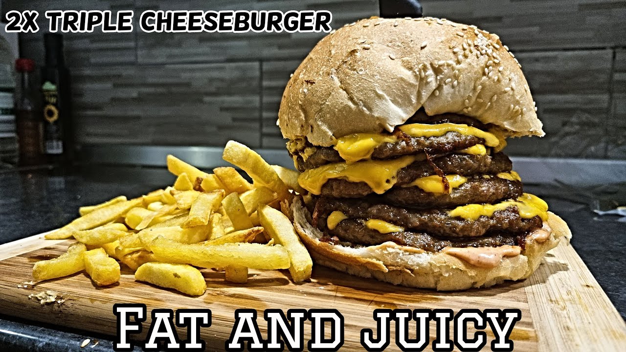 2 X TRIPLE CHEESEBURGER !! ( fat and juicy ) - YouTube