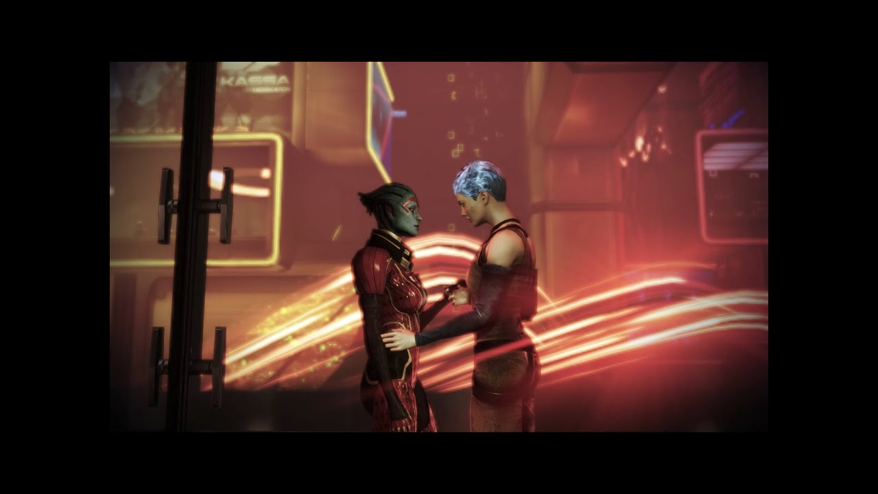 Mass Effect 3 FemShep and Samara lesbian love scene romance - YouTube