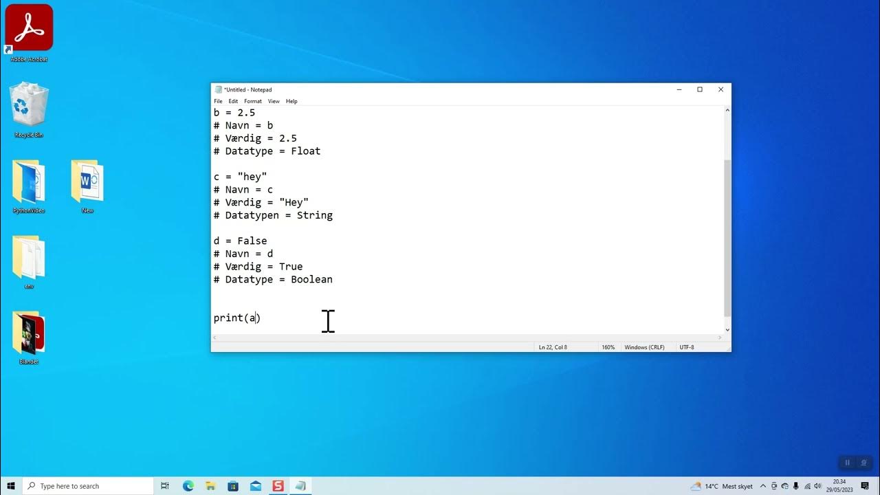 Python på Dansk 2 Variabler - YouTube