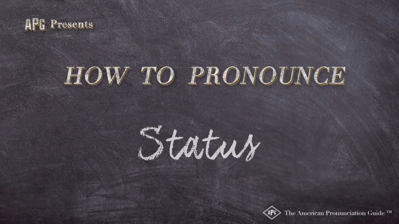 How to Pronounce Status (Real Life Examples!) - YouTube