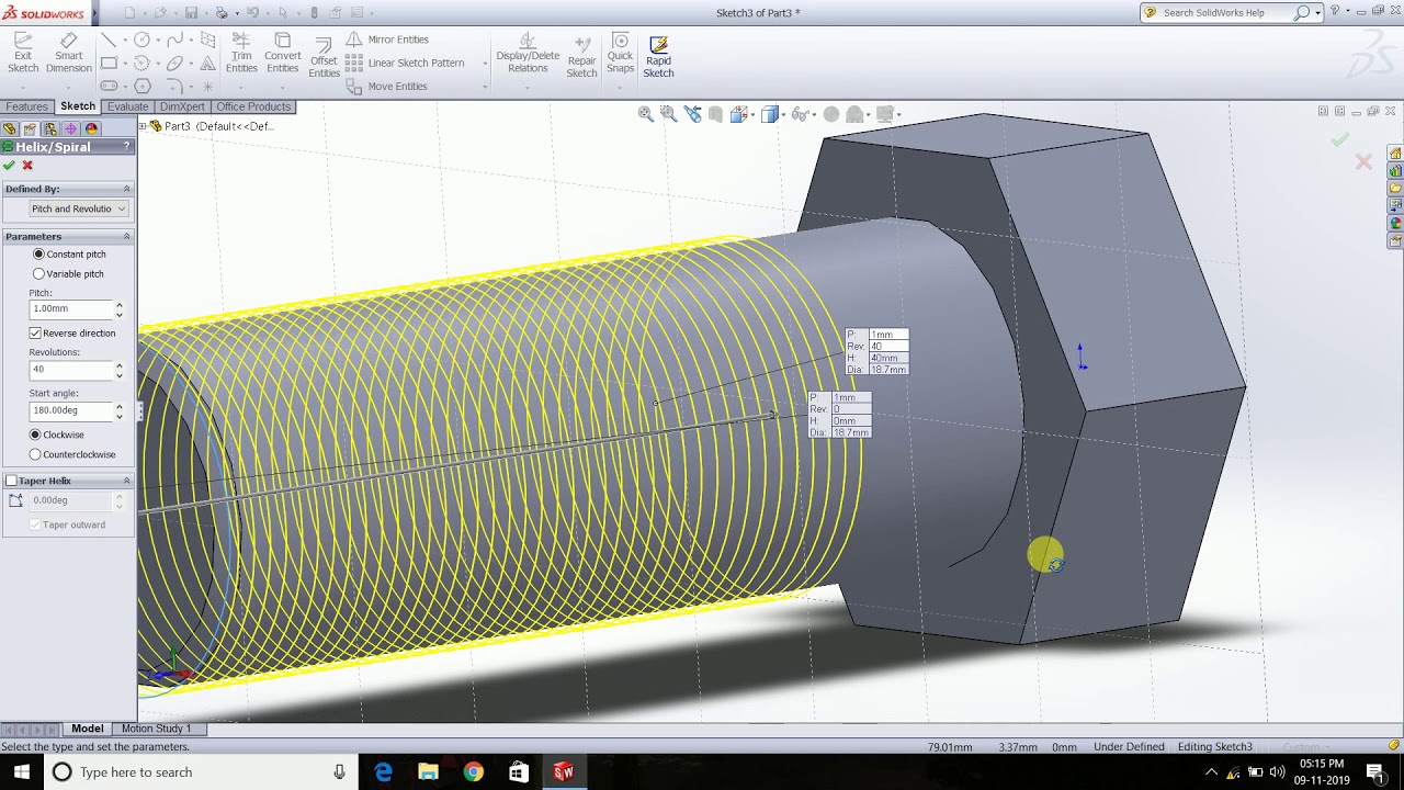 Solidworks Creating Thread On Bolt Simple And Fast Method For Solidworks Creating Thread On Bolt Simple And Fast Method For
