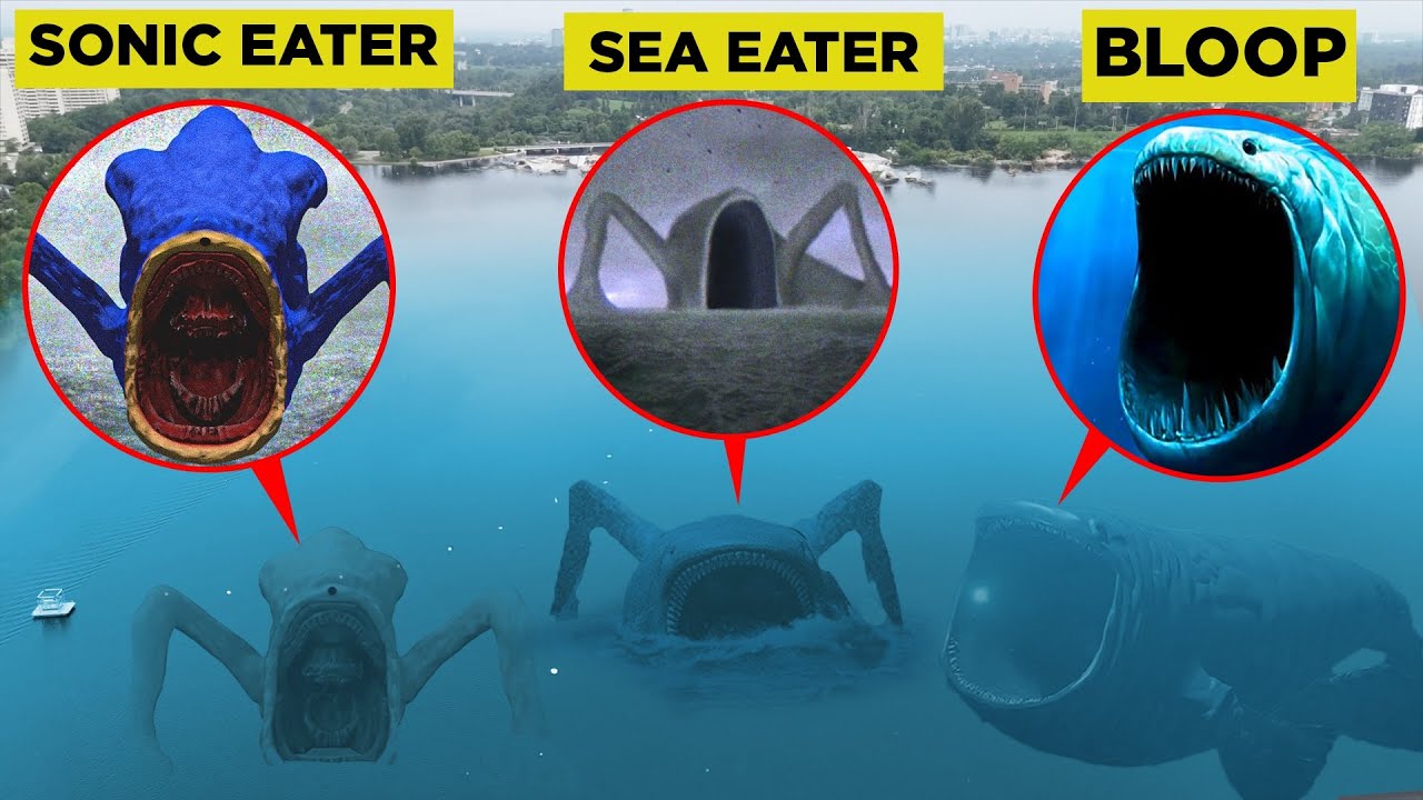 Drone Catches GIANT SONIC EATER, GIANT SEA EATER & GIANT BLOOP IN REAL LIFE!! (SHIN SONIC TAPES ...