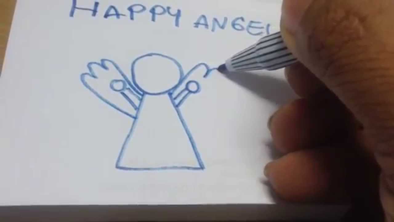 How to draw Happy Angel, easy drawing in 2 minutes tutorial - YouTube