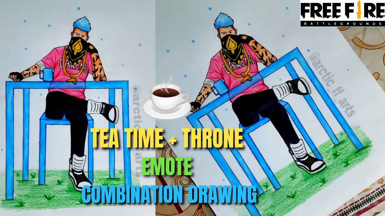Tea Time Emote Drawing || Free fire Drawing || Throne + Tea Time Emote ...