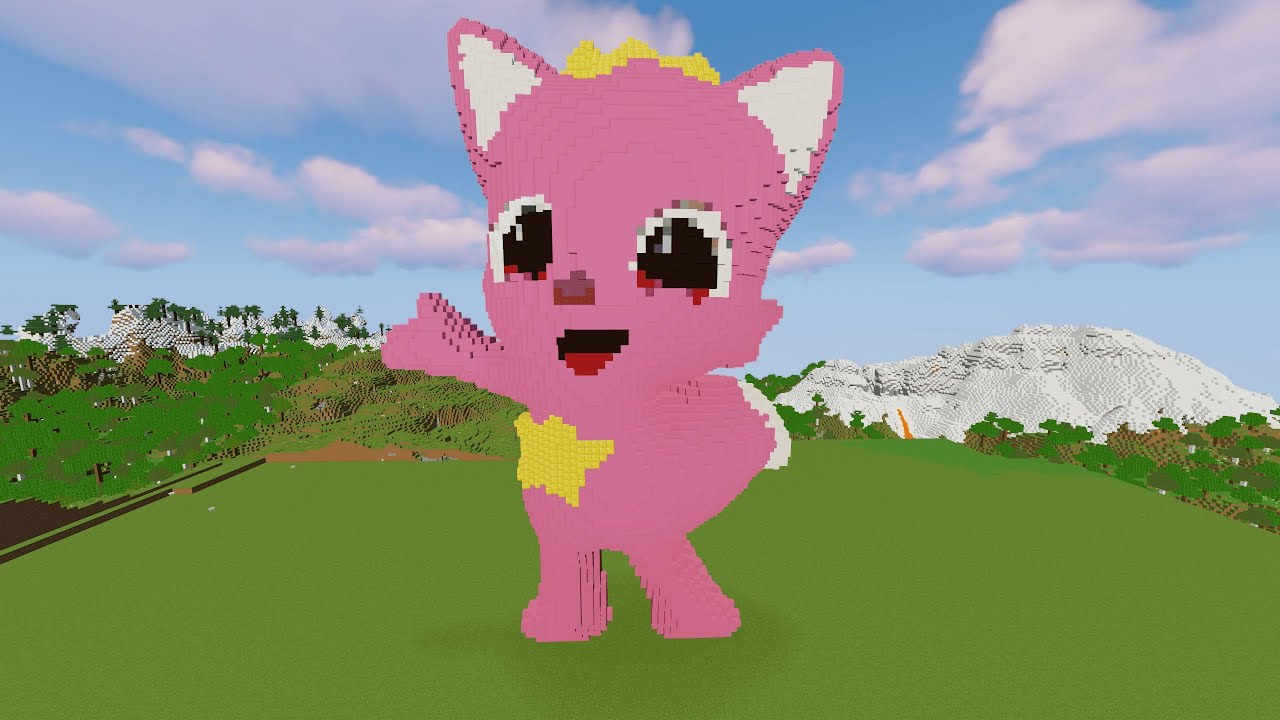 Pink Fox | 3D Build Minecraft Pixel Art - YouTube