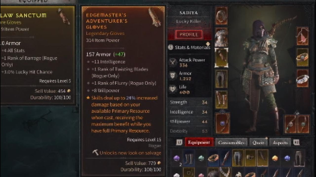Diablo IV Legendary Gloves Drop Damage Based on Primary Resource ...