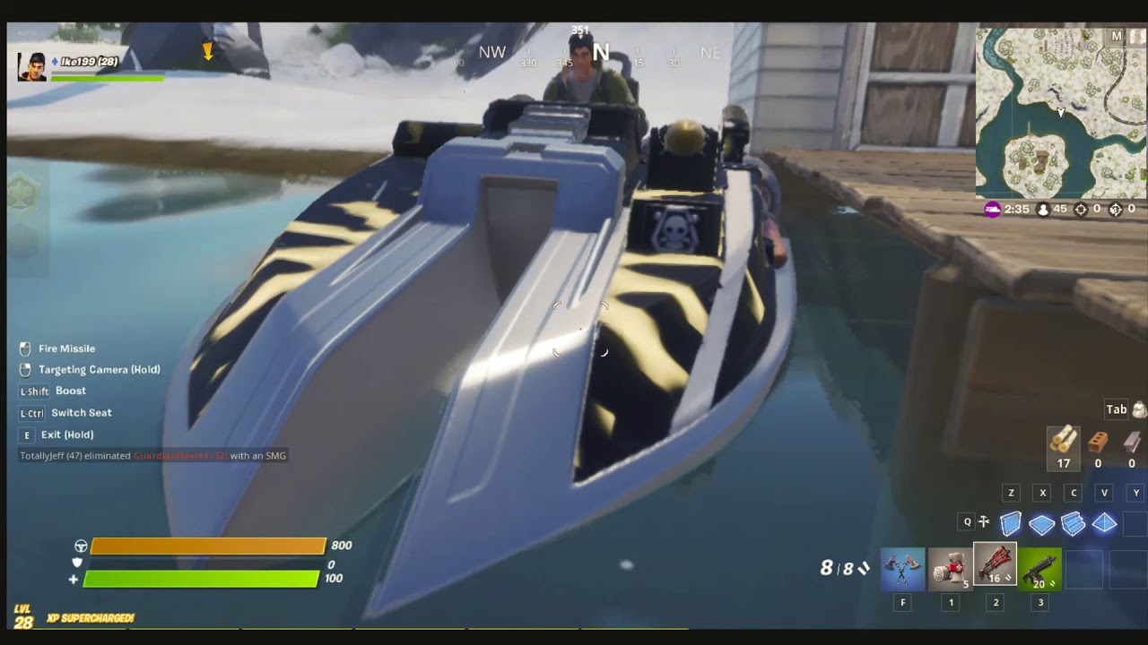 Fortnite riding a boat - YouTube